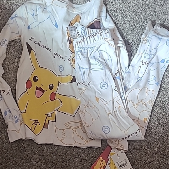 Pokemon | Pajamas | Pokemon Kids Pajama Set White And Yellow | Poshmark